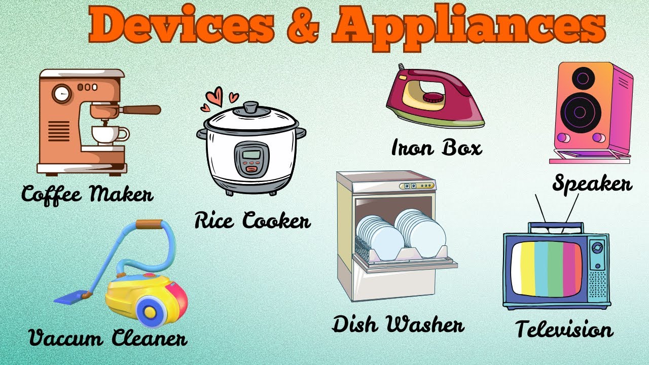Household Devices & Appliances For Kids ||Home Electronic Devices ...