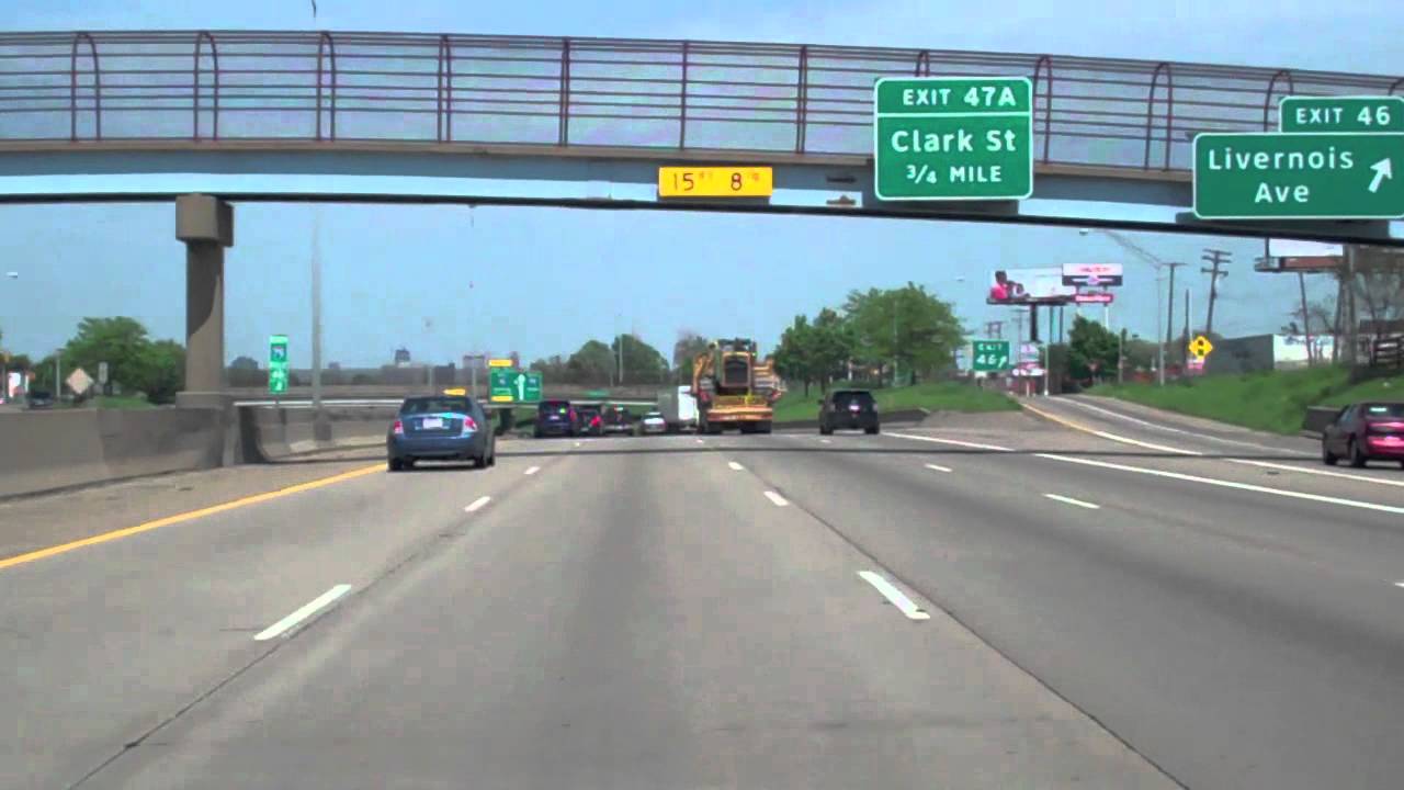 I-75 Northbound coming into Downtown Detroit, MI - YouTube