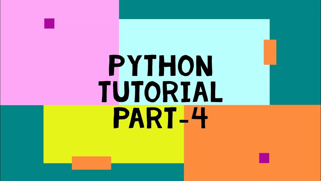 python tutorials part 4 | python tutorials |#programmingwithKO - YouTube