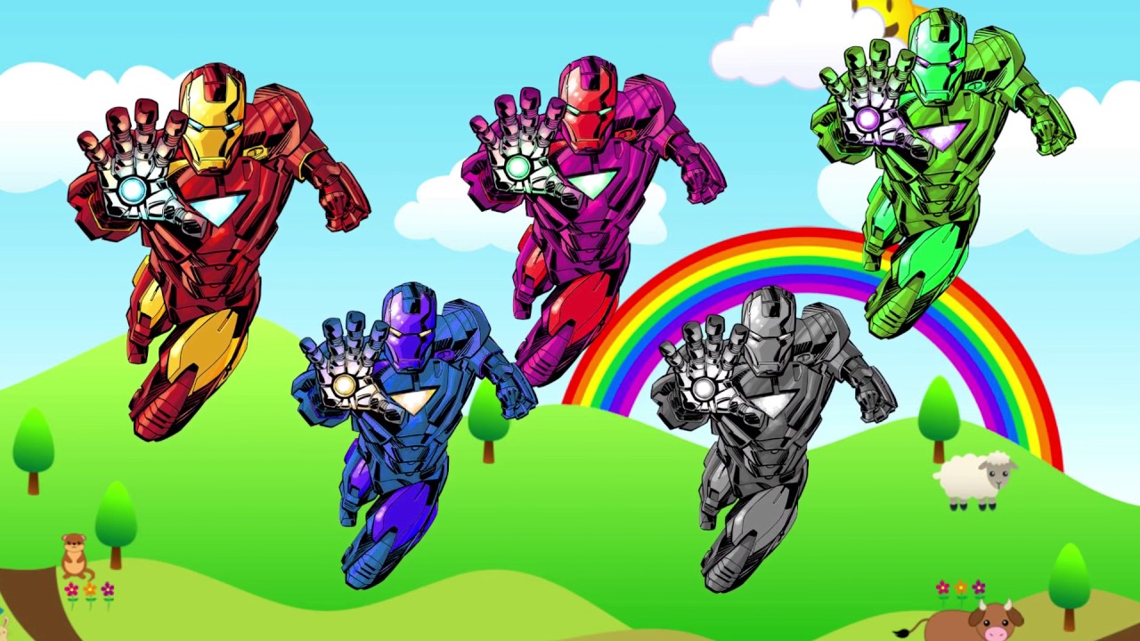 IronMan finger family songs/ finger family Nursery rhymes - YouTube