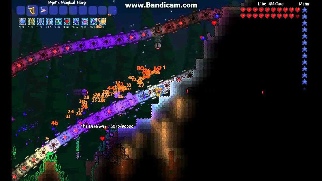 Terraria The Destroyer Cobalt Armor(hat) solo without healing potions ...
