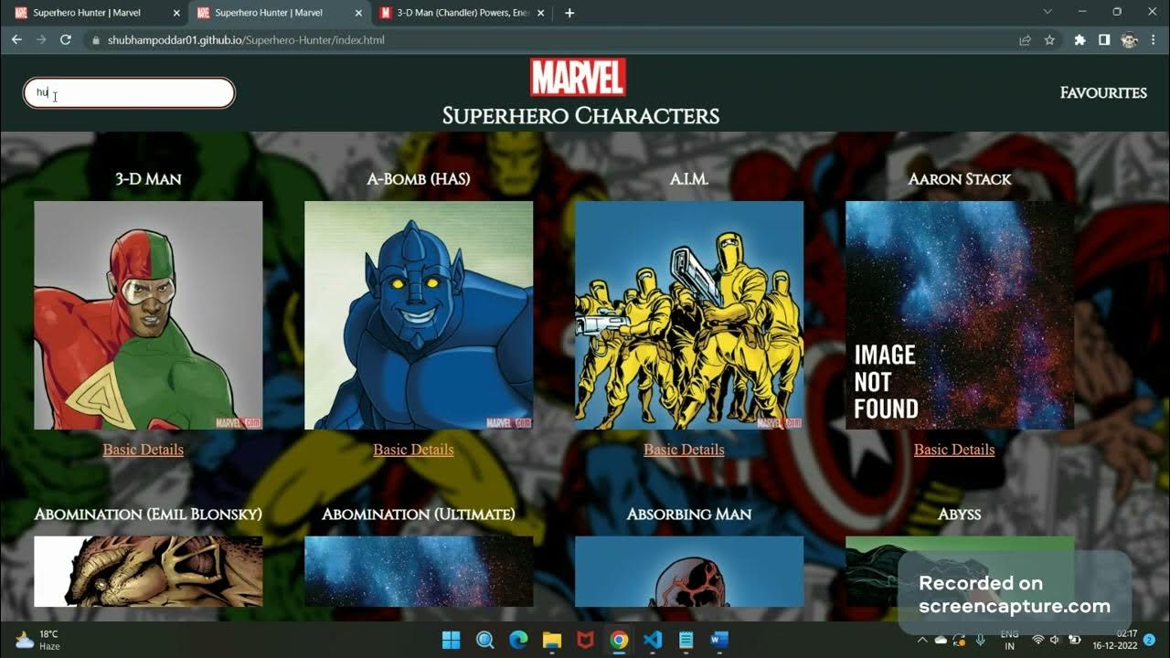 Superhero Hunter | HTML, CSS, and vanilla JS | CN-Project - YouTube