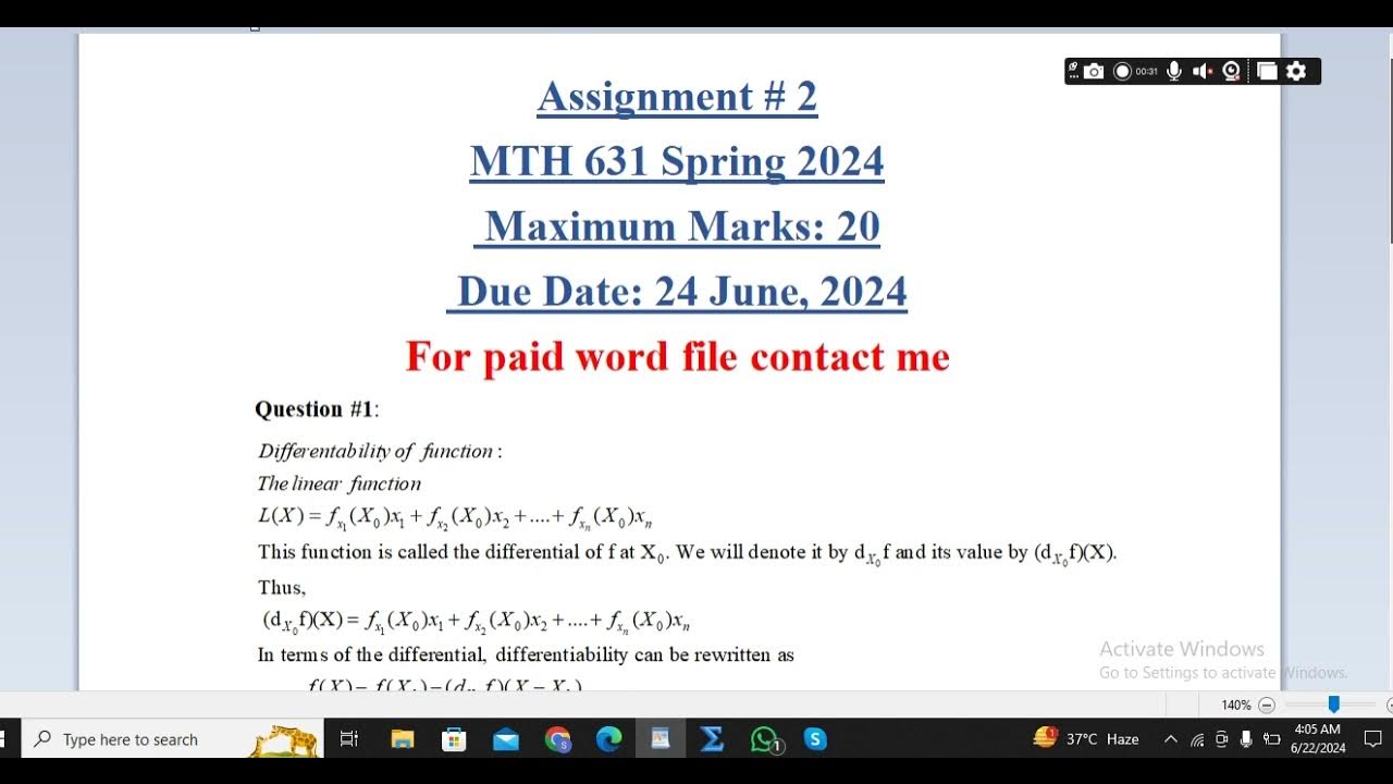 MTH 631 Assignment 2 Solution 2024|mth 631|asg 2| #mth631 #realanalysis - YouTube