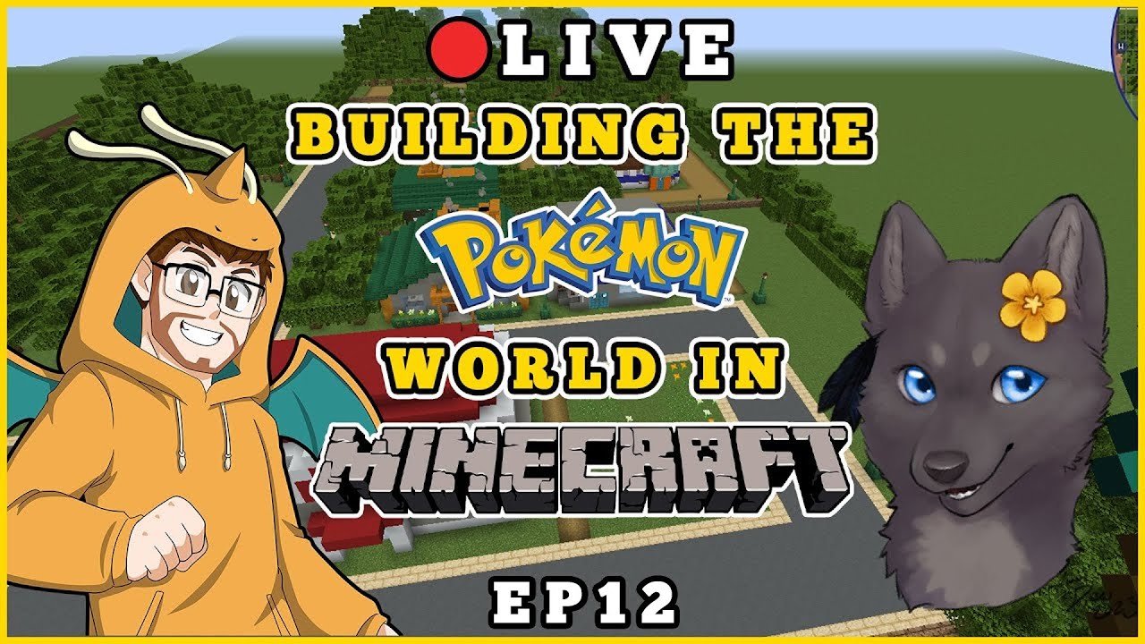 LIVE - Building the Pokemon World In Minecraft! Kanto: Starting Route 4 ...