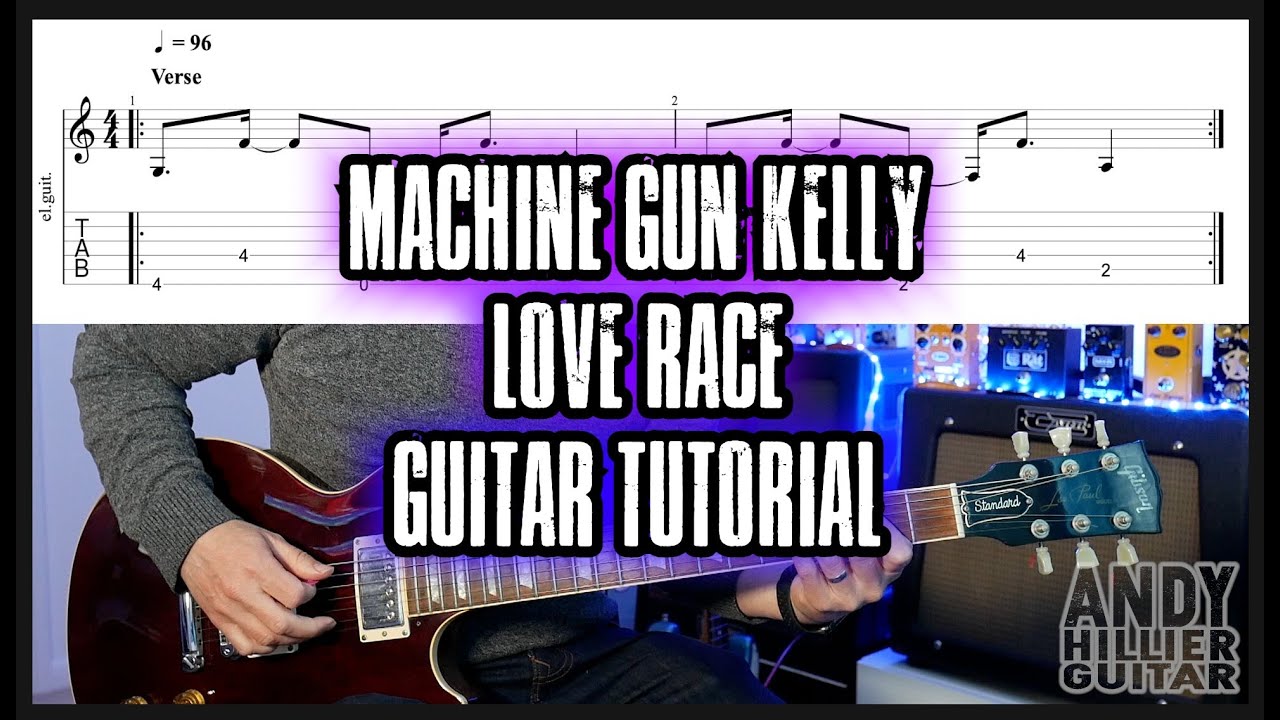 Machine Gun Kelly Love Race Guitar Tutorial Lesson - YouTube