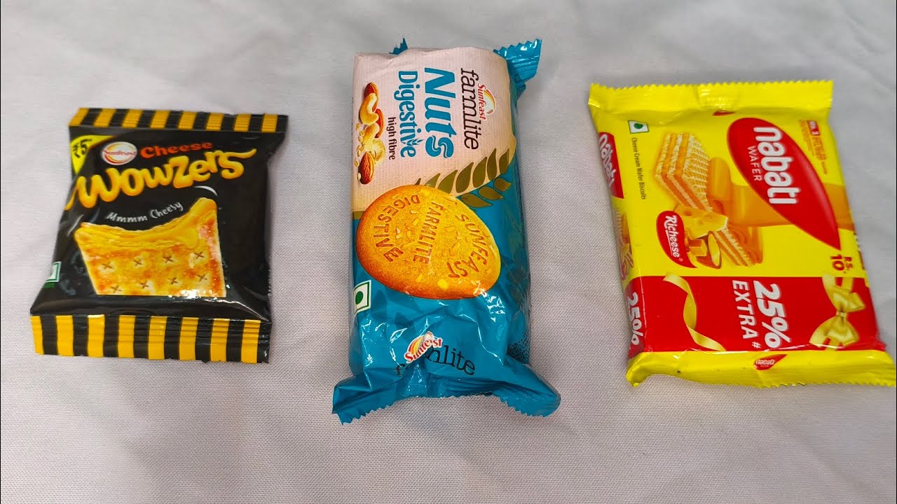 Cheese Wowzers Vs sunfeast Nuts Digestive Night Fiber Vs Nabati Wafer ...