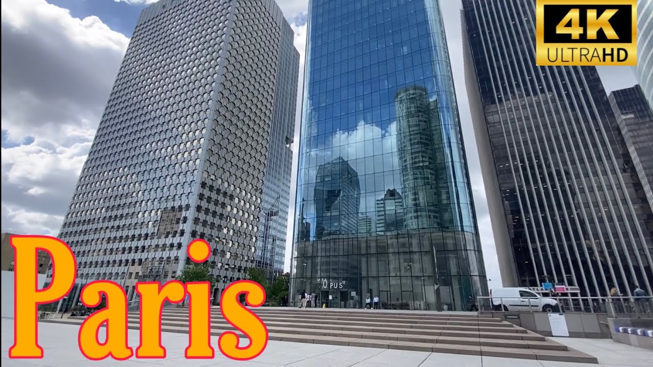Paris walking tour | Paris 4K | walk in Paris | Paris La Défense ...