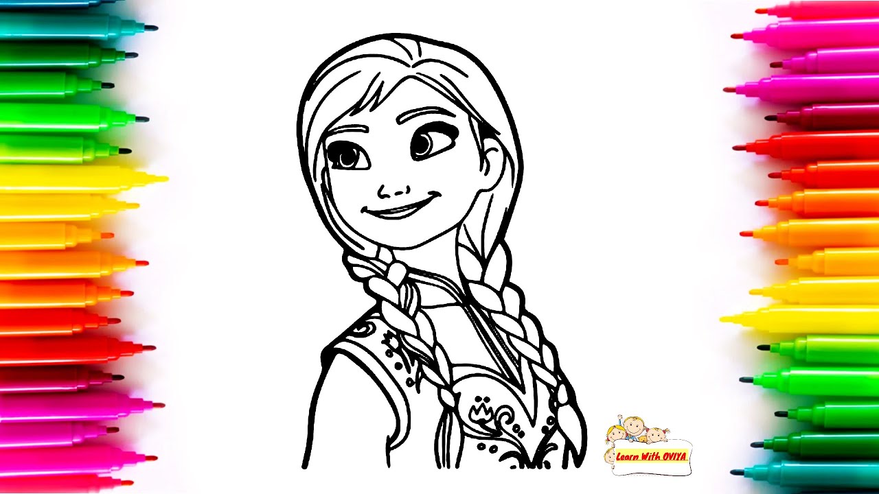 How to Draw Anna from Frozen,Disney Princess | Frozen Anna Drawing ...
