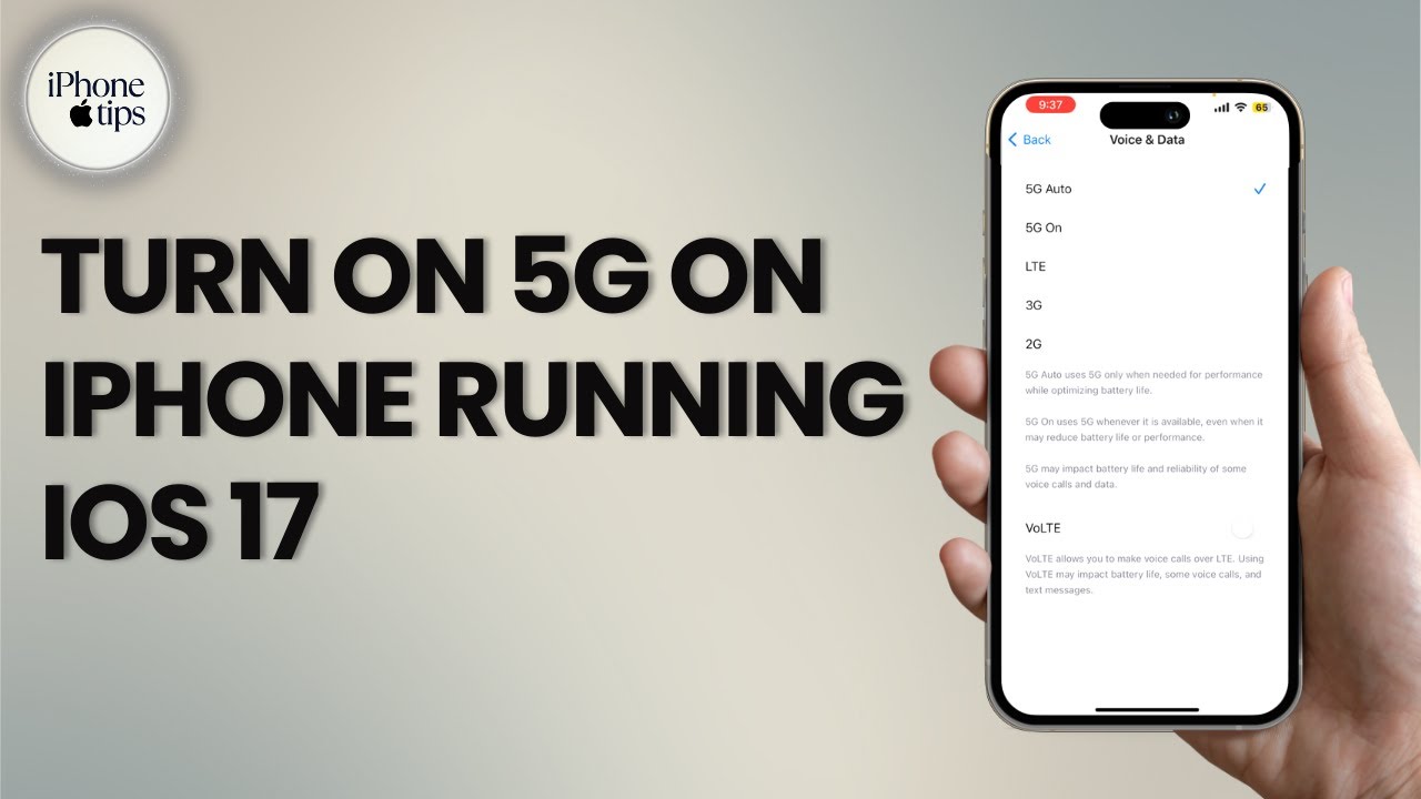 How to Turn On 5G on iPhone Running iOS 17 - YouTube