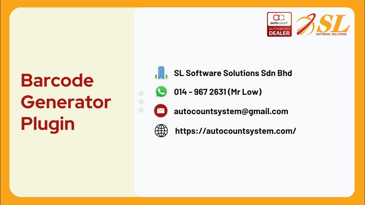(中文) AutoCount - Barcode Generator Plugin 操作示范 (AutoCount Accounting ...