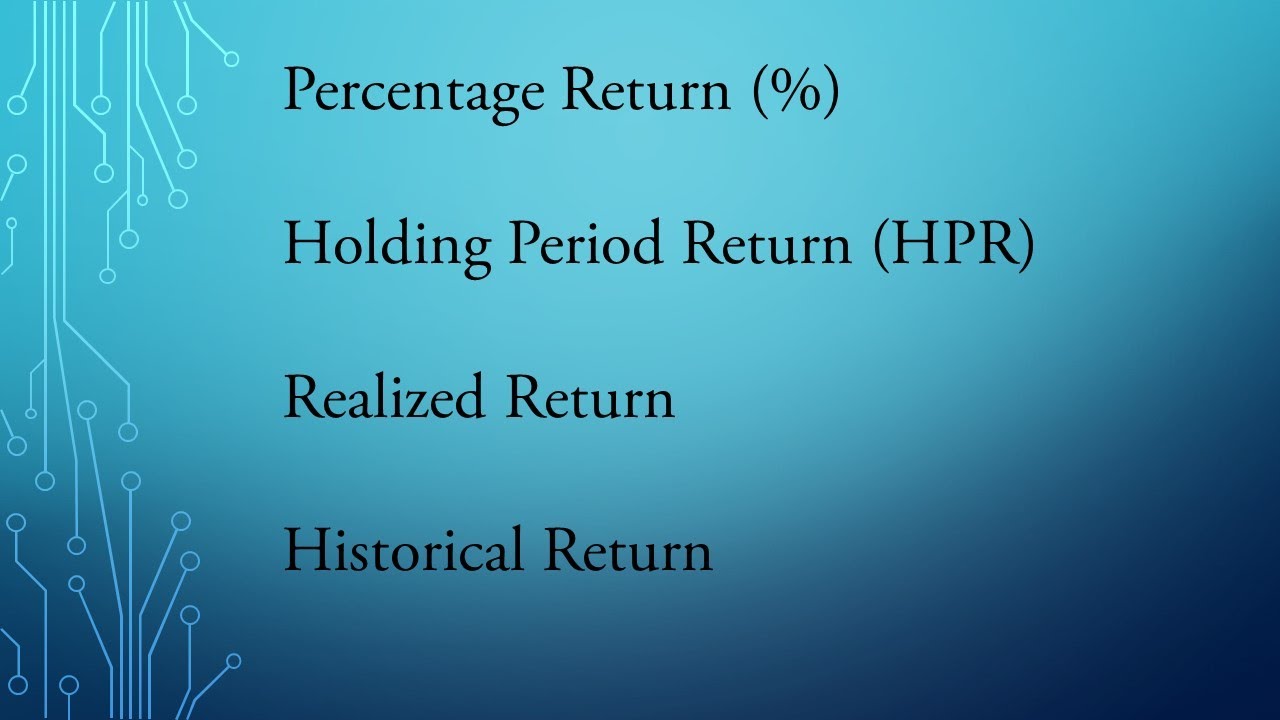 Percentage Return - YouTube
