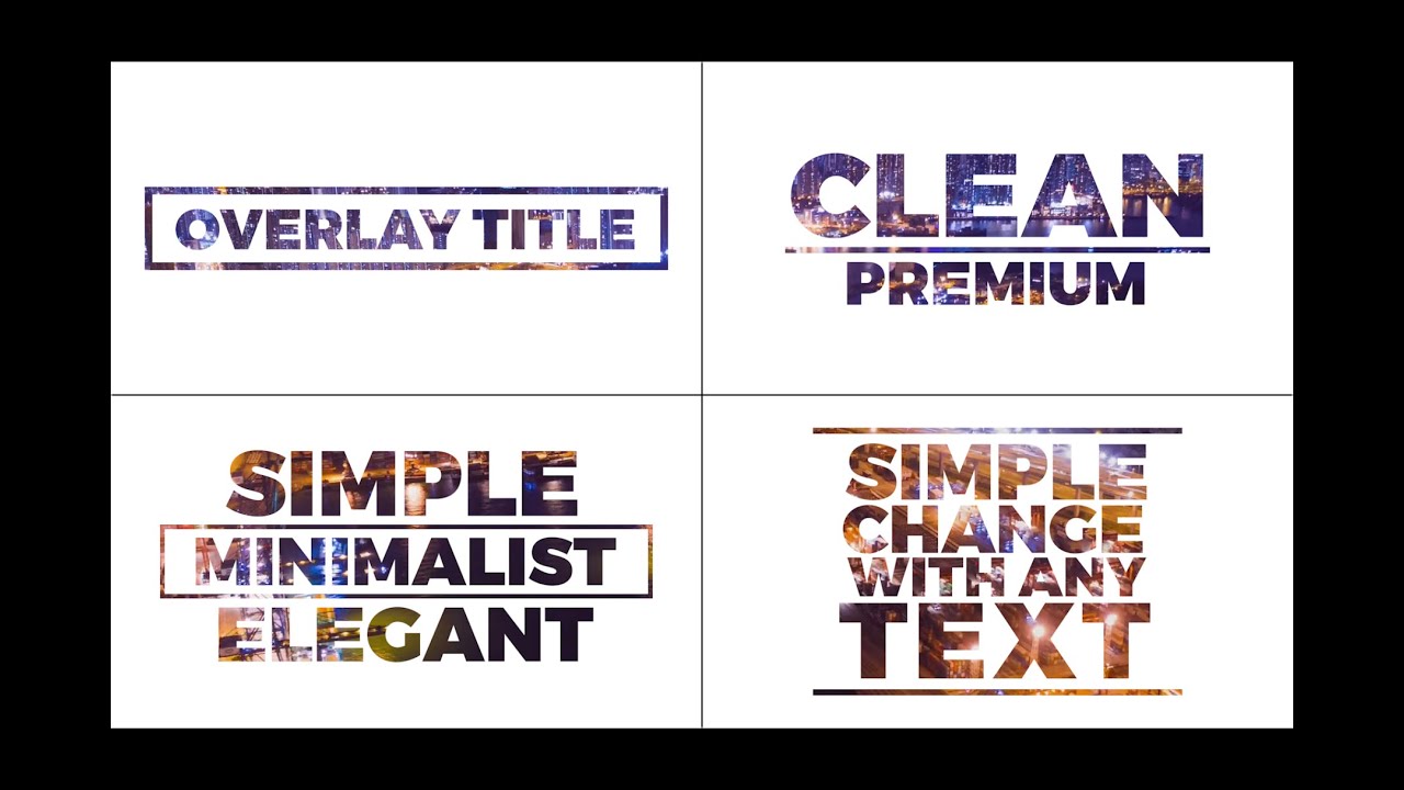 Simple Overlay Titles | Premiere Pro Template - YouTube