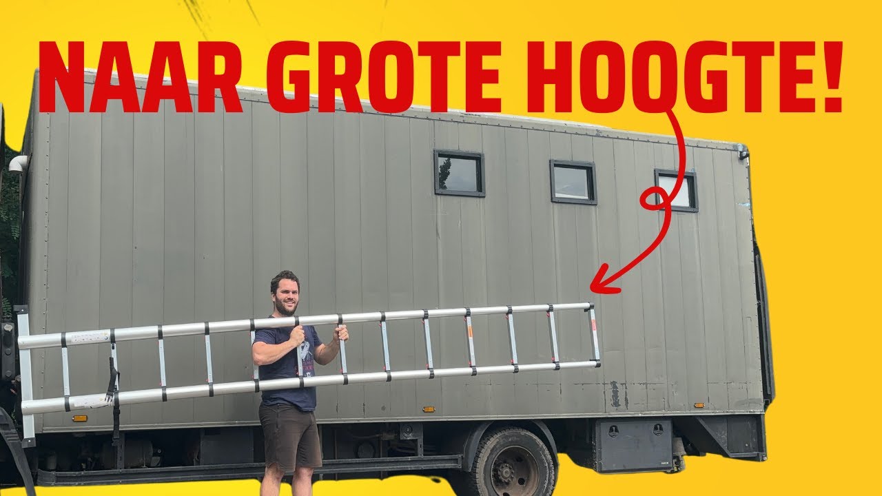Ik ga de HOOGTE in! | Ladder mee in de camper! | Op reis met Stijn ...