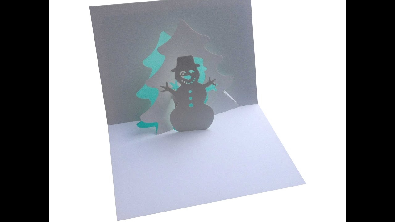 Snowman Pop Up Card Tutorial - Origamic Architecture - YouTube
