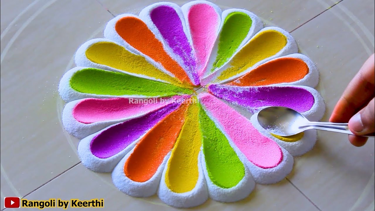 Simple rangoli design l Easy rangoli l Diwali rangoli designs with ...