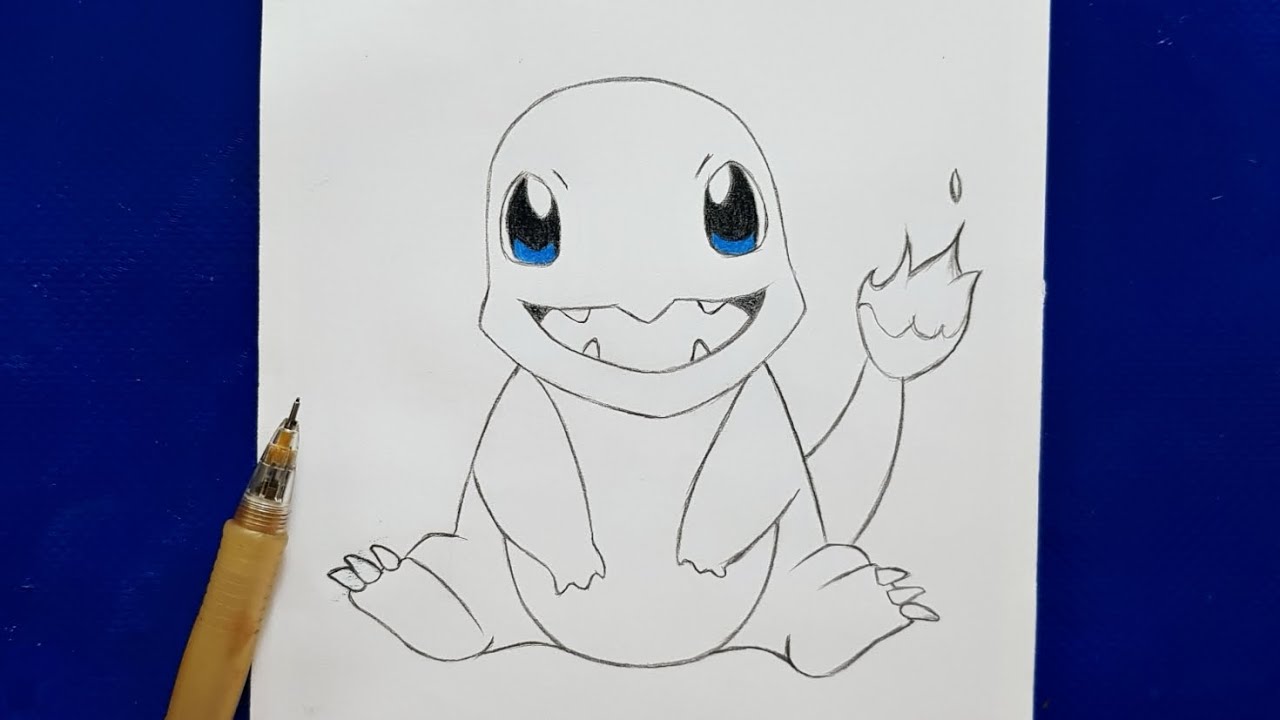 drawing Pokemon Starters : how to draw Charmander | Charmander step by ...