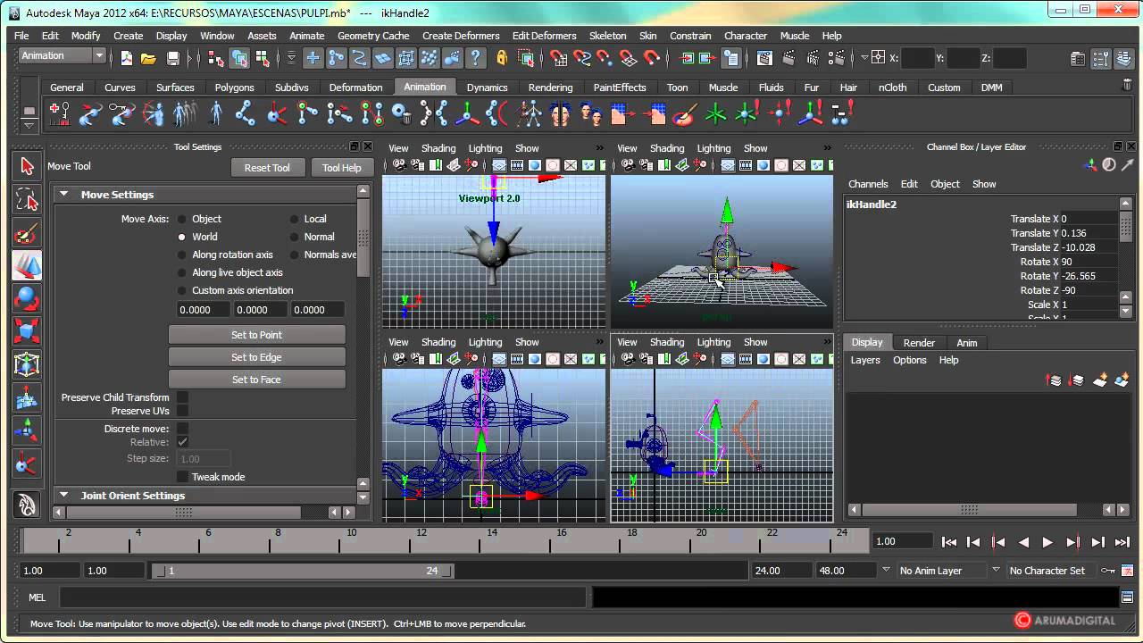 3D Autodesk Maya 041 Rigging Cinematica inversa Ik - YouTube