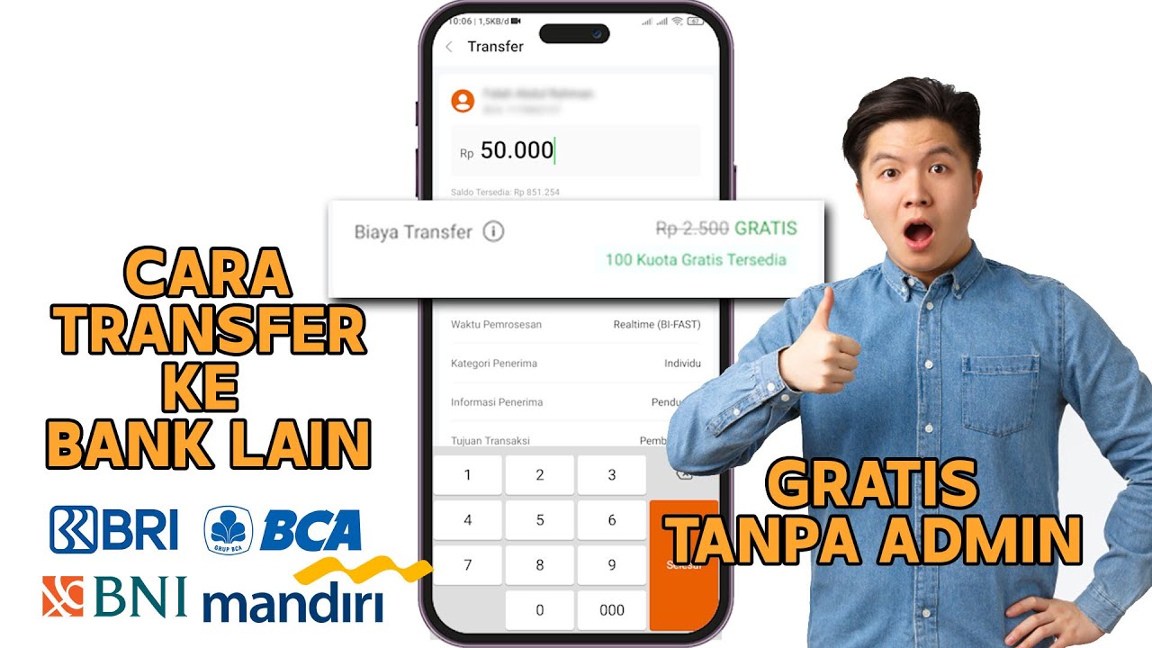CARA TRANSFER KE BANK LAIN TANPA BIAYA ADMIN !! GRATIS !! - YouTube