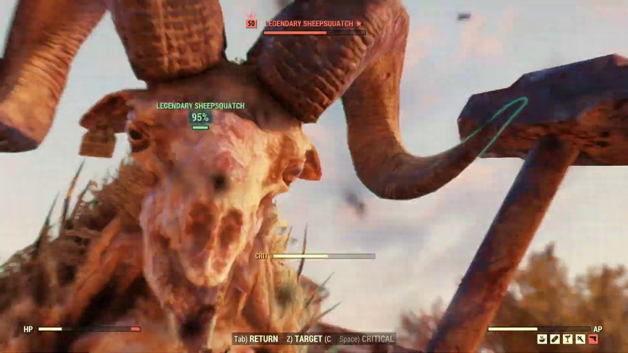 Fallout 76 Level 14 Melee Build VS level 50 Sheepsquatch Solo - YouTube