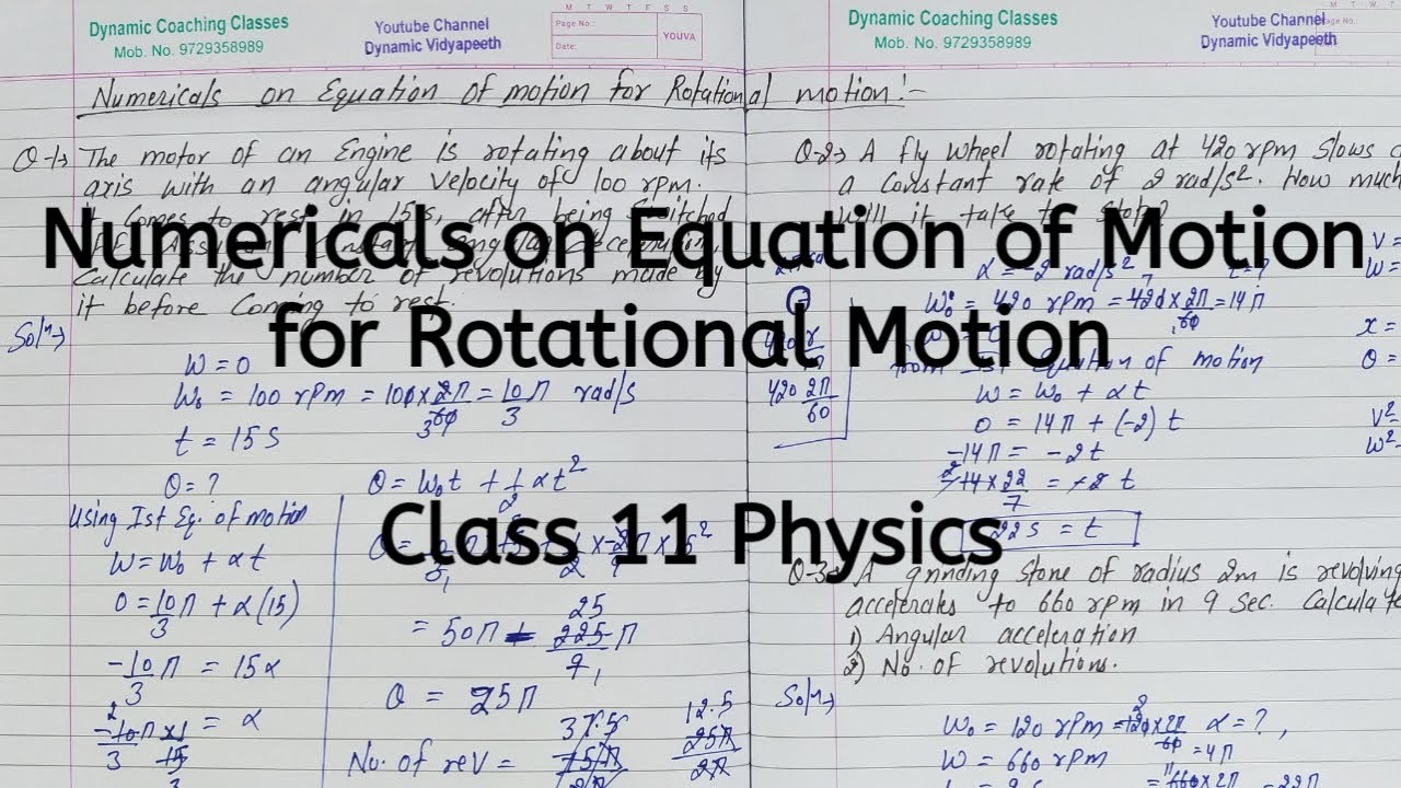 Numericals on Equation of Rotational Motion | Chapter 6 | System of ...