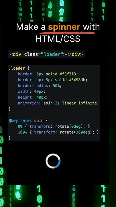 Make A Spinner With Htmlcss Html Html5 Css Css3 Code Coding Frontend Fullstackdev