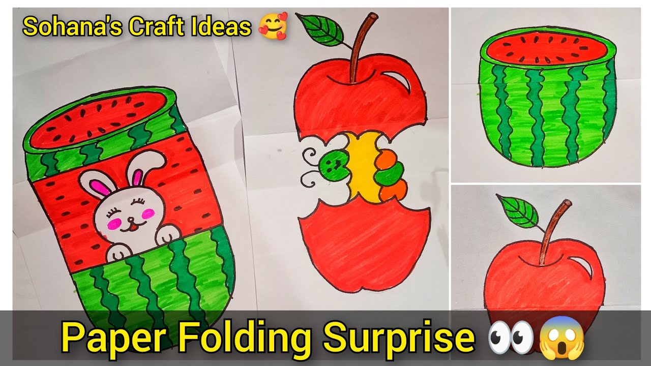 Paper Folding Surprise 👀😱😲 Easy Paper Craft 🥰Easy School Craft 🥰 # ...