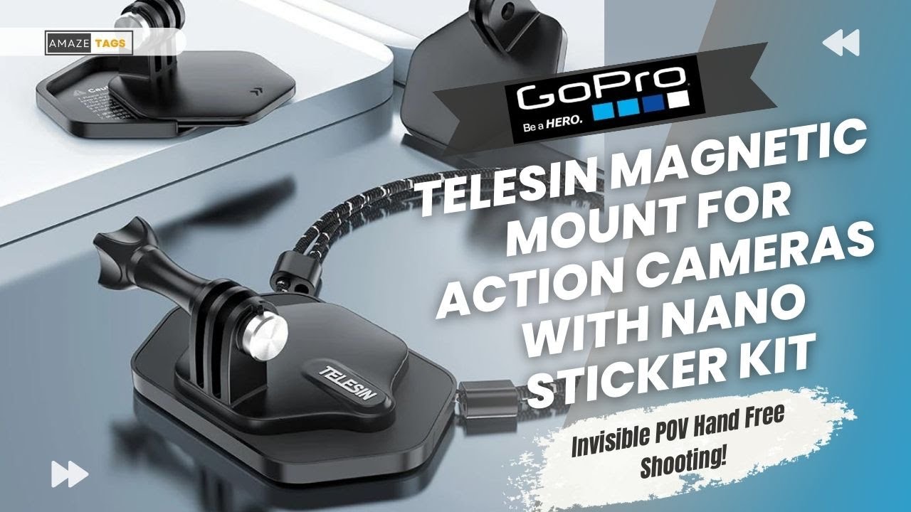 Telesin magnetic mount for action cameras with Nano sticker kit - YouTube
