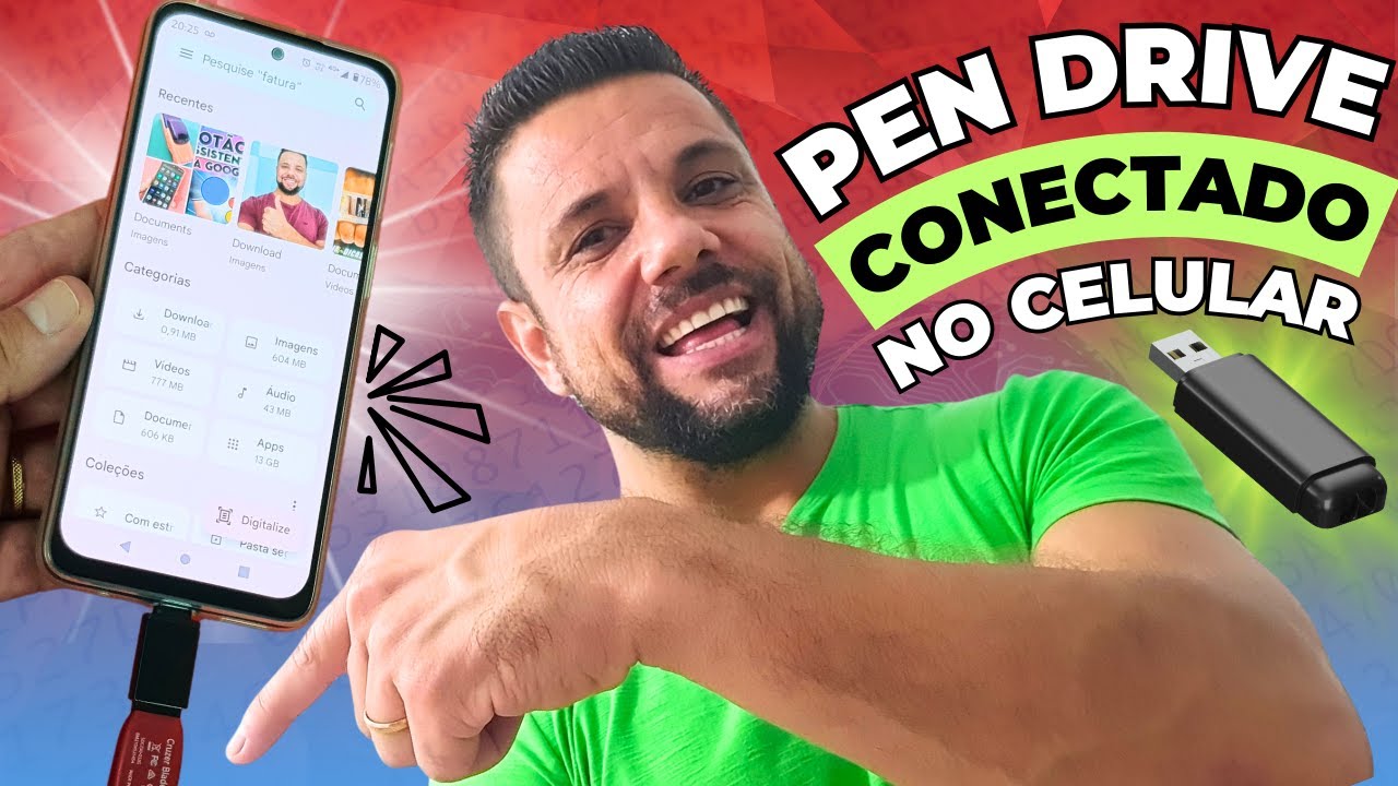 Como conectar um PEN DRIVE USB no Celular MOTOROLA MOTO G42 - YouTube