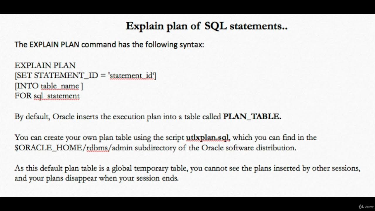 Oracle Database - Explain Plan - Intro - YouTube