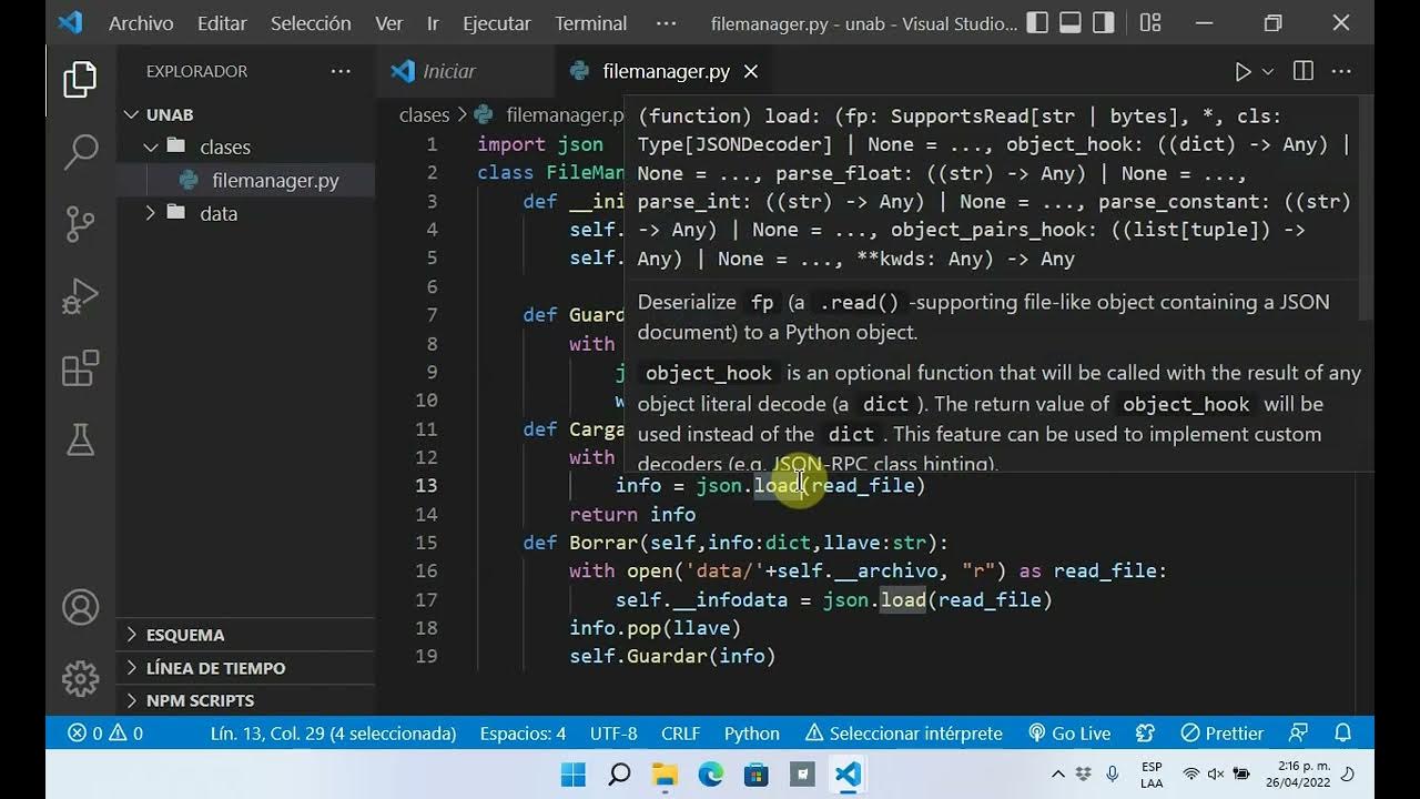 Manejo Archivos JSON en Python - YouTube