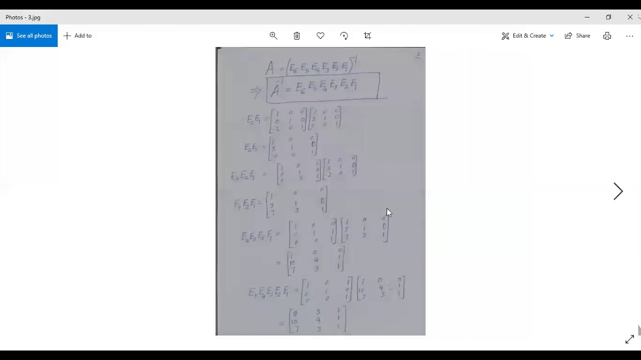 (16)-Inverse of a matrix using elementary row operations - YouTube