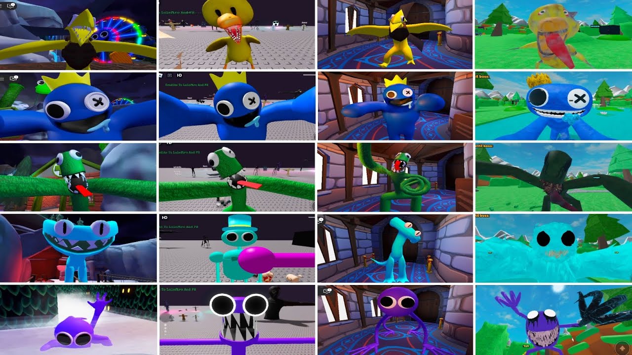 Rainbow Friends Chapter 2 Jumpscares V's Concept Rainbow V's Hungry V's ...