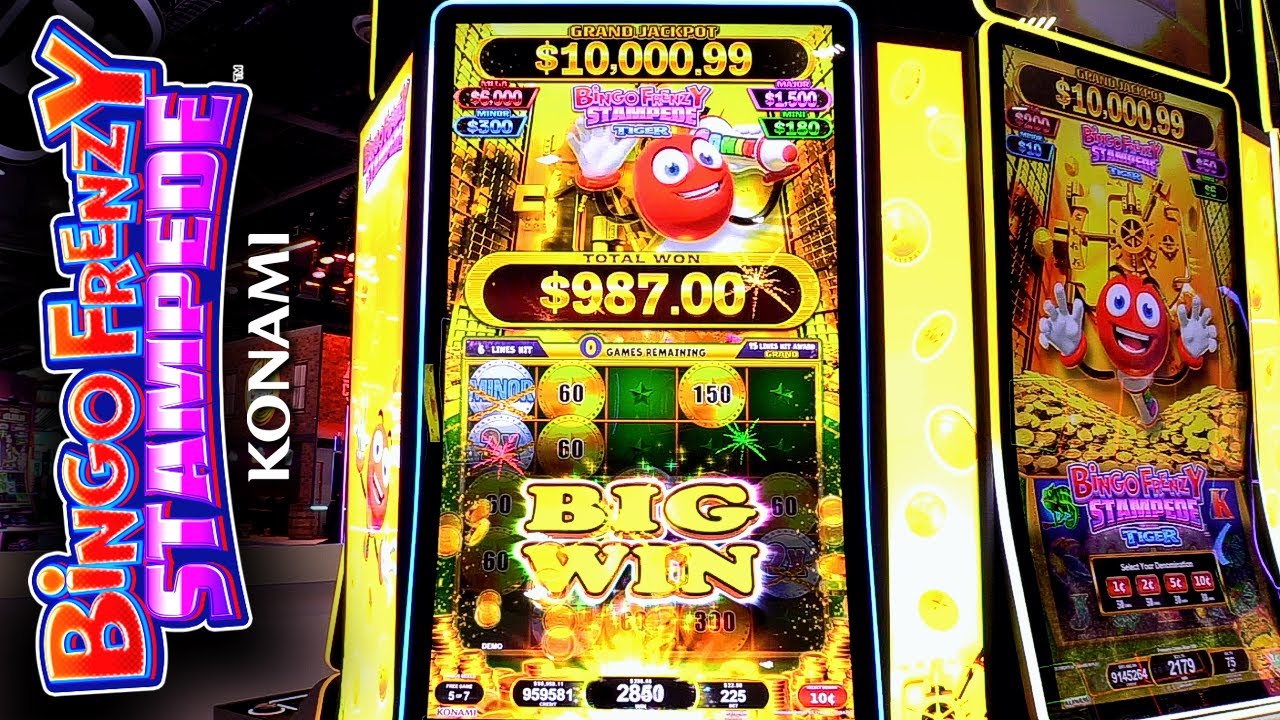 Bingo Frenzy Stampede Slot Machine from Konami - YouTube