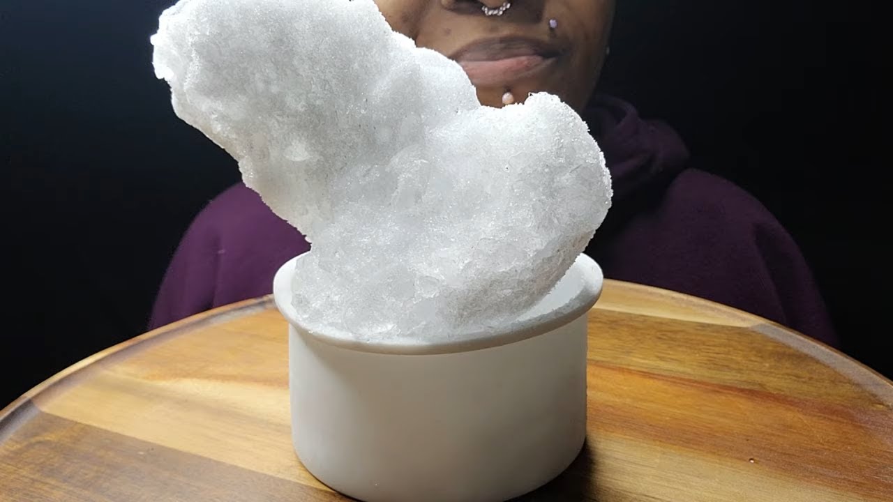 HUGE REFROZEN CRUNCHY ICE CHUNK | POWDERY ICE MIXED WITH CRUSHED TUBE ...