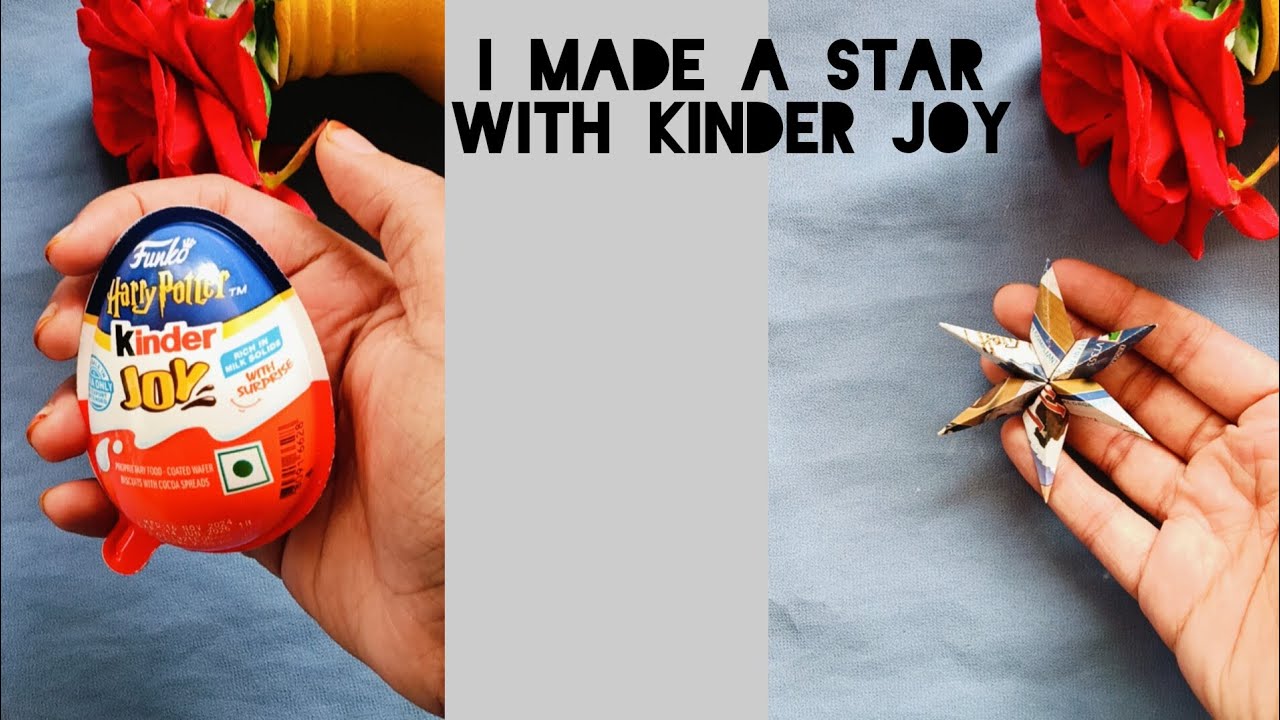 Making a mini star with kinder Joy paper - YouTube