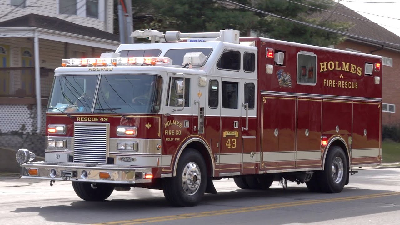Holmes Fire Company Rescue 43 Responding - YouTube