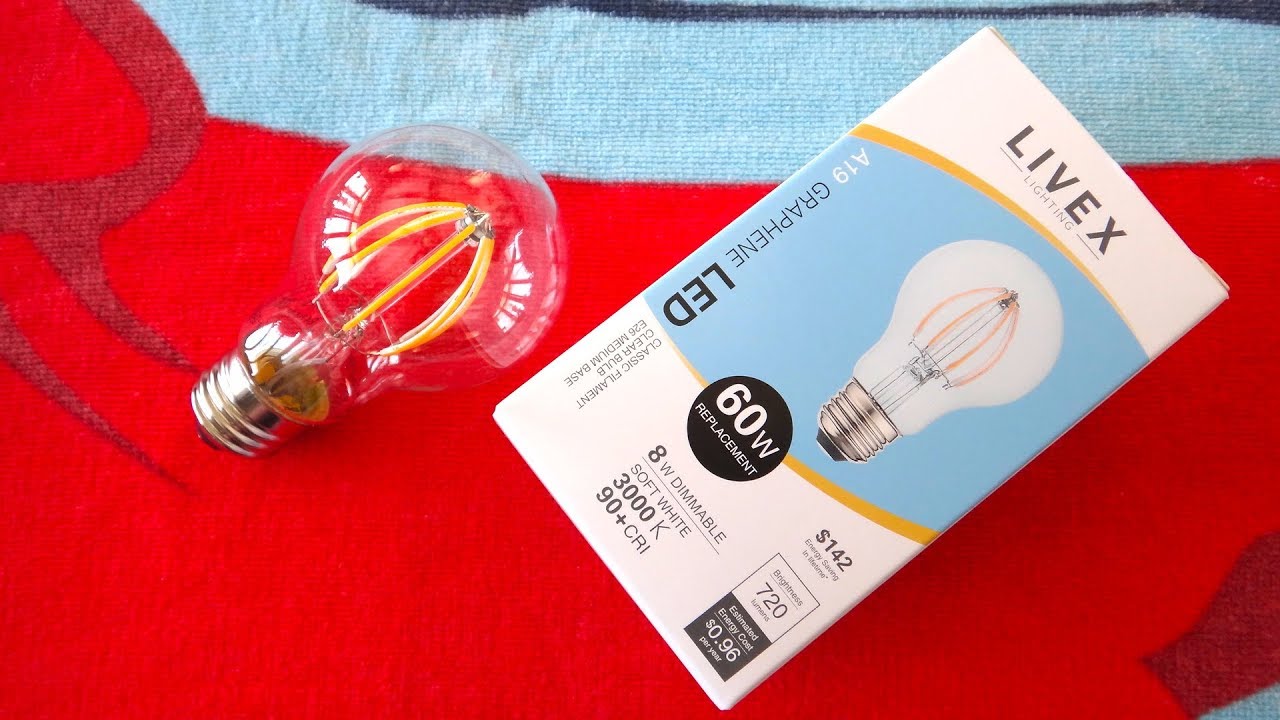 Livex 8watt (60watt) Curved Filament LED Light Bulb - YouTube