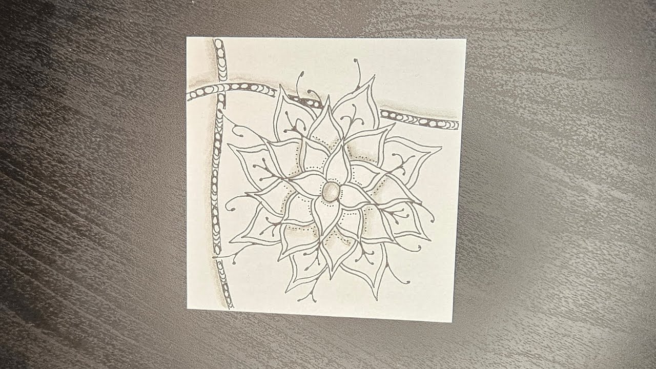 Zen doodle flowers and ribbons, Zentangle pattern inspired by nature ...