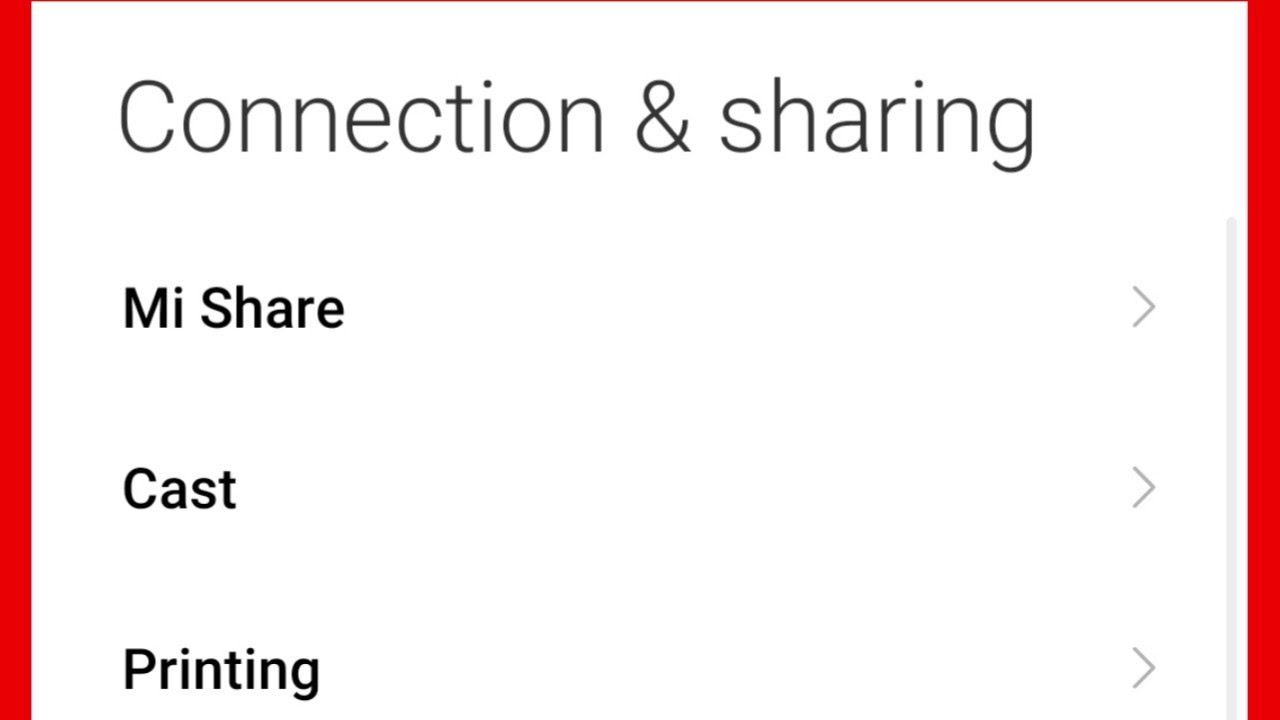 Redmi Connection & Sharing Settings | Mi Share | Cast | Printing ...