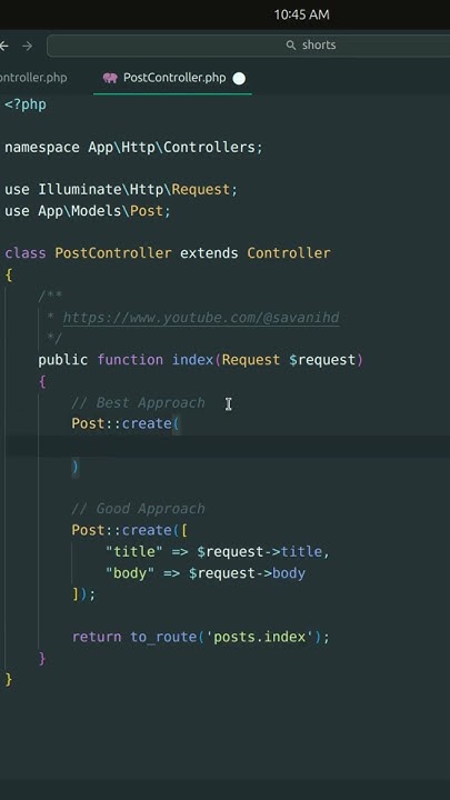 Laravel Tips(26): Use Request only() method to create record #laravel #shorts #tips - YouTube