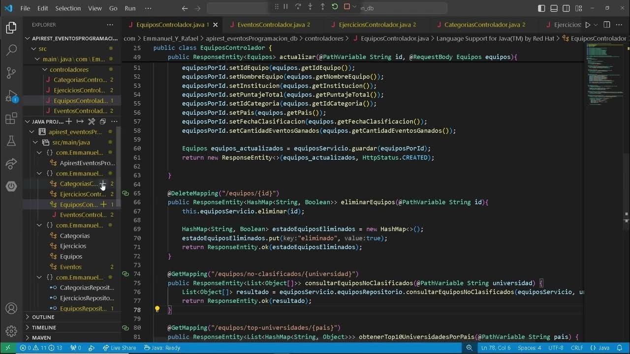 apirest eventosprogramacion - YouTube