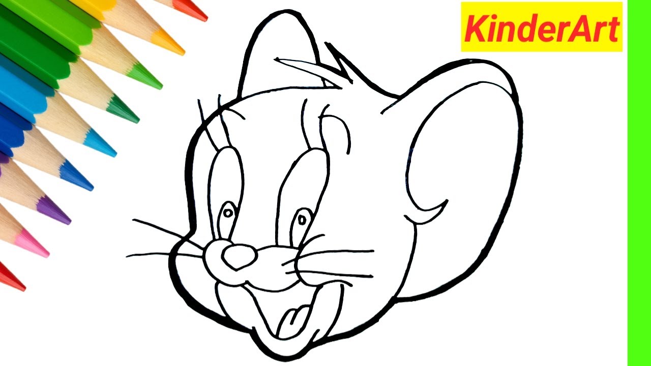 Easy Jerry Mouse Drawing for Kids | KinderArt Step by Step Tutorial ...