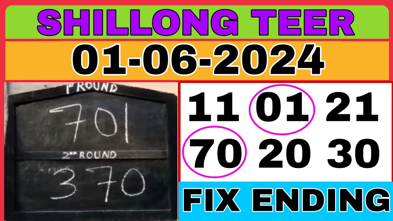01/06/2024😈SHILLONG TEER Common Number Teer Target Best Ending khasi ...