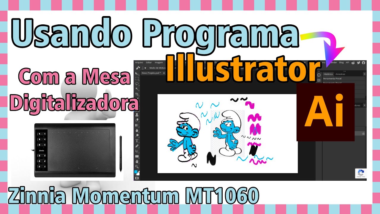 Usando Adobe Illustrator Com a Mesa Digitalizadora da Zinnia - YouTube