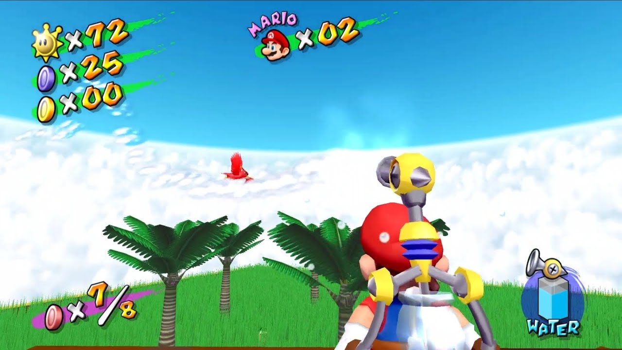 Super Mario Sunshine☀️: Red Coins in the Tall Grass Shine Sprite🪙🌱 ...