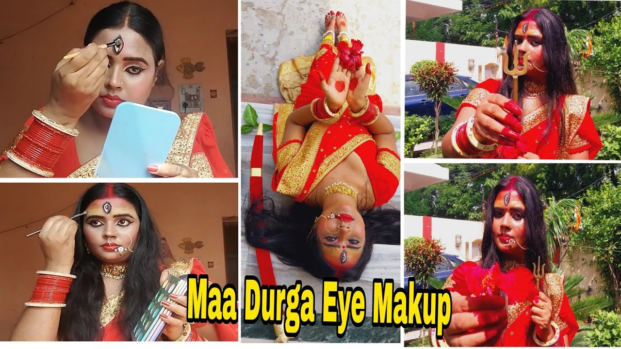 🌺Durga maa eye 👁 makeup tutorial🌺 - YouTube