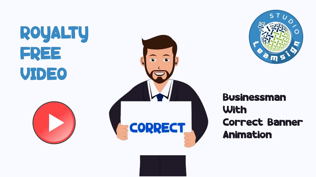 Businessman With Correct Banner Animation Royalty-Free Video - YouTube