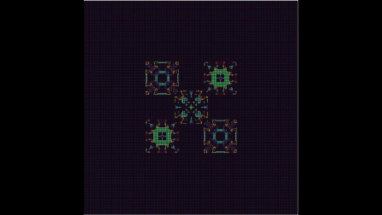 Back to the Sum of Neighbours cellular automaton, just for the pretty ...