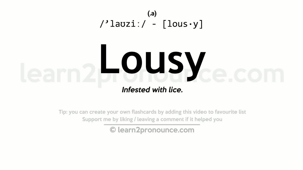 Pronunciation Of Lousy Definition Of Lousy YouTube pronunciation-of-lousy-definition-of-lousy-youtube