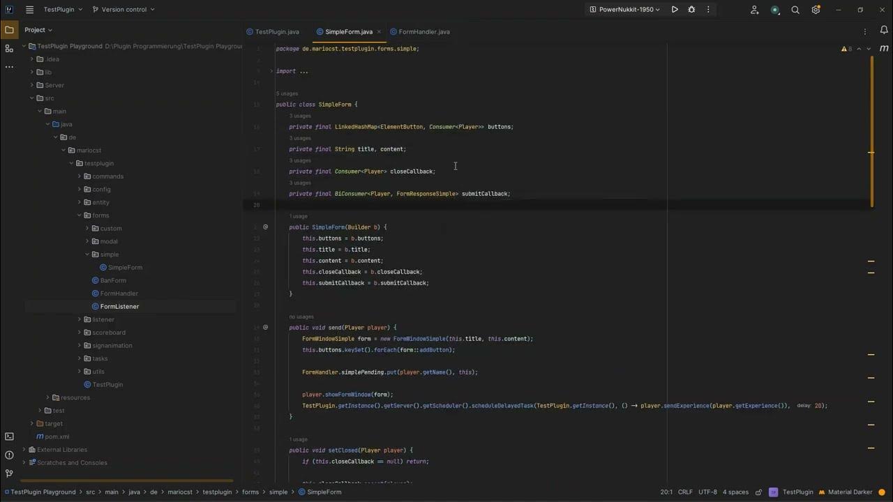 Simple forms | Form coding (1/3) | Nukkit Coding - YouTube